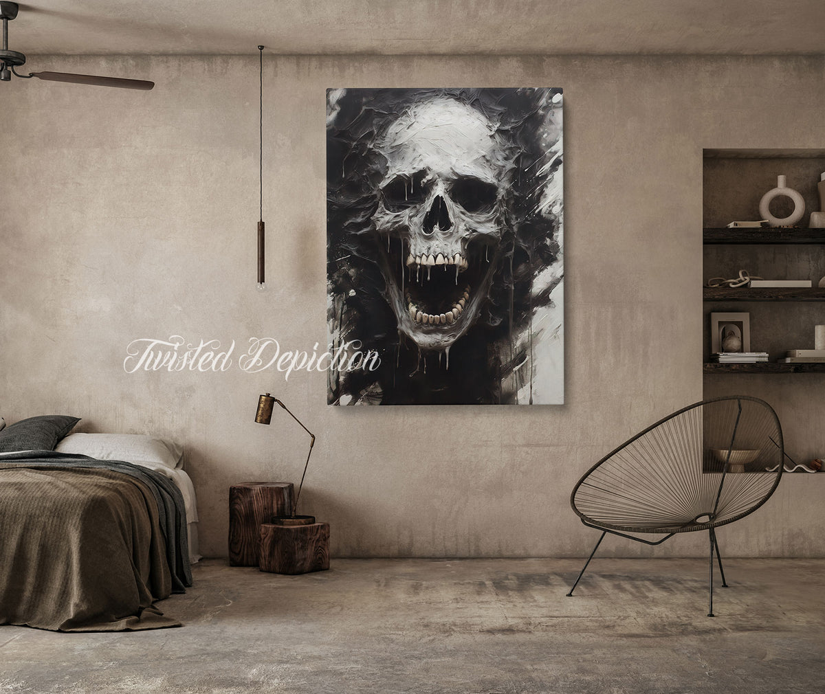 Acrylic Skull Painting – Twisted Depiction