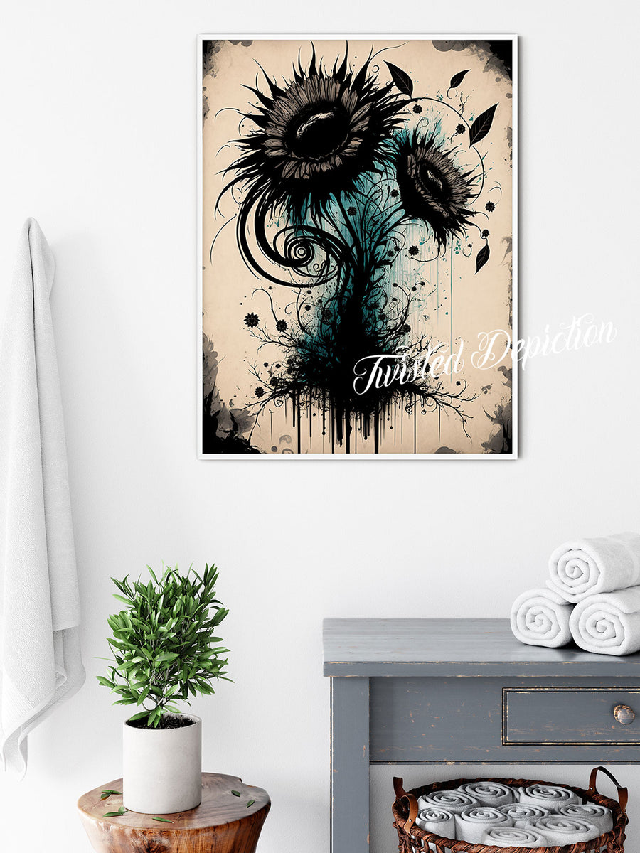 Gothic Sunflower Art – Twisted Depiction